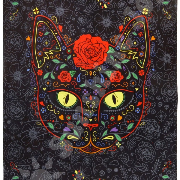 Day of the Dead Cat Wall Art - Etsy