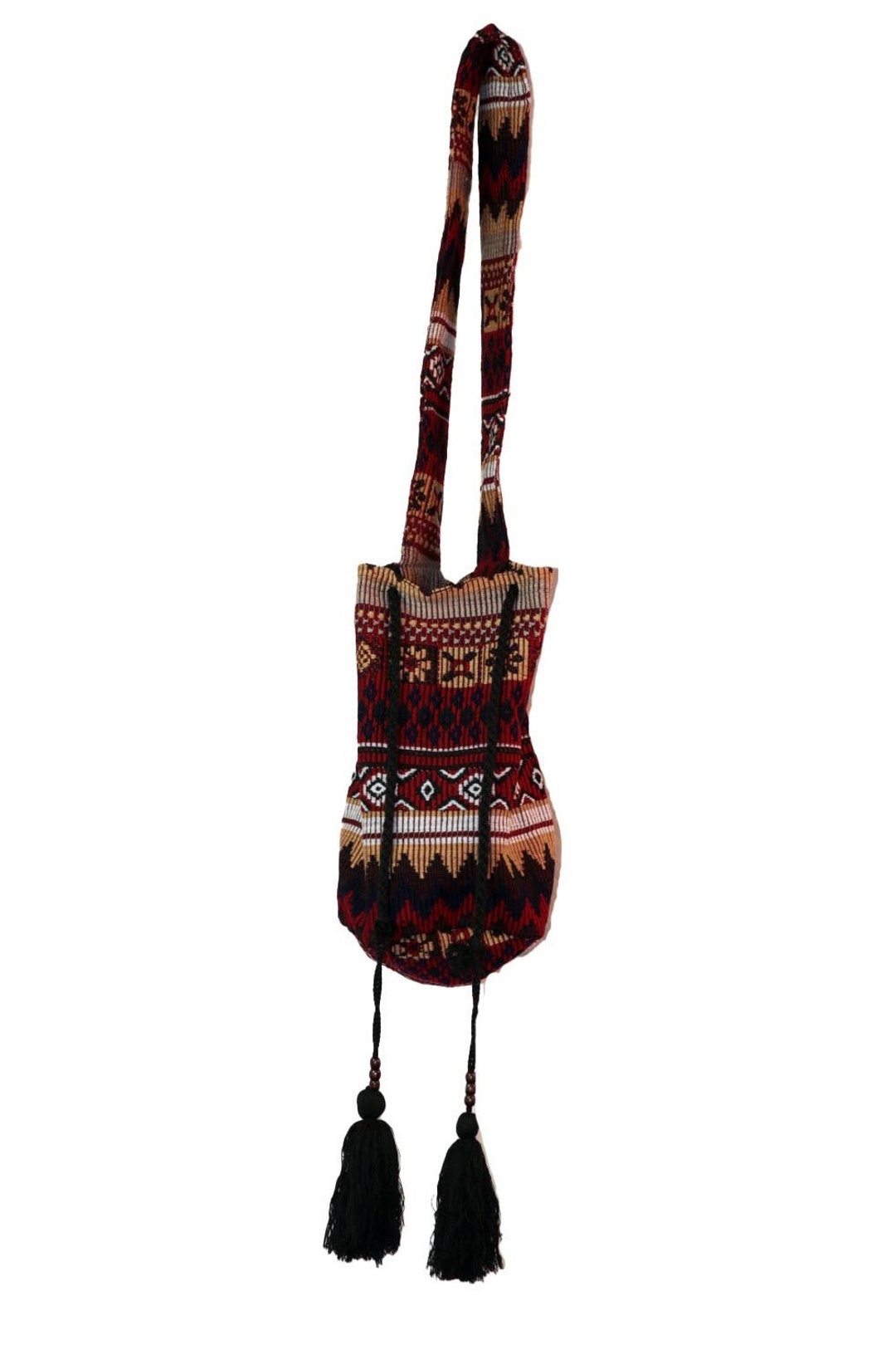 Sunshine Joy Bucket Bag Burgundy & Brown - Etsy