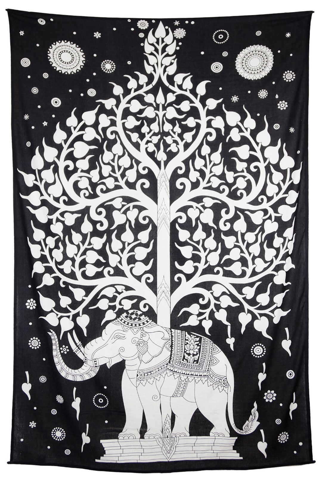 Elephant Tree of Life Tapestry Black and White Wall Hanging Meditation Decor by Zest for Life - Etsy