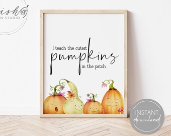 Pumpkin Patch Decor Printable Autumn Home Decor Homeschool | Etsy
