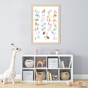 Animal Alphabet Poster, Educational Poster, Alphabet Wall Art, Nursery ...