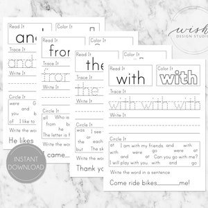 Fry Sight Word Worksheets Printable 50 Sight Word Worksheets ...