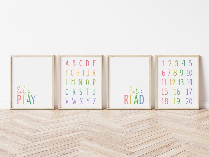 Set of Educational Posters Classroom Decor Kids Wall Art - Etsy