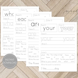 Fry Sight Word Worksheets Printable 50 Sight Word Worksheets ...