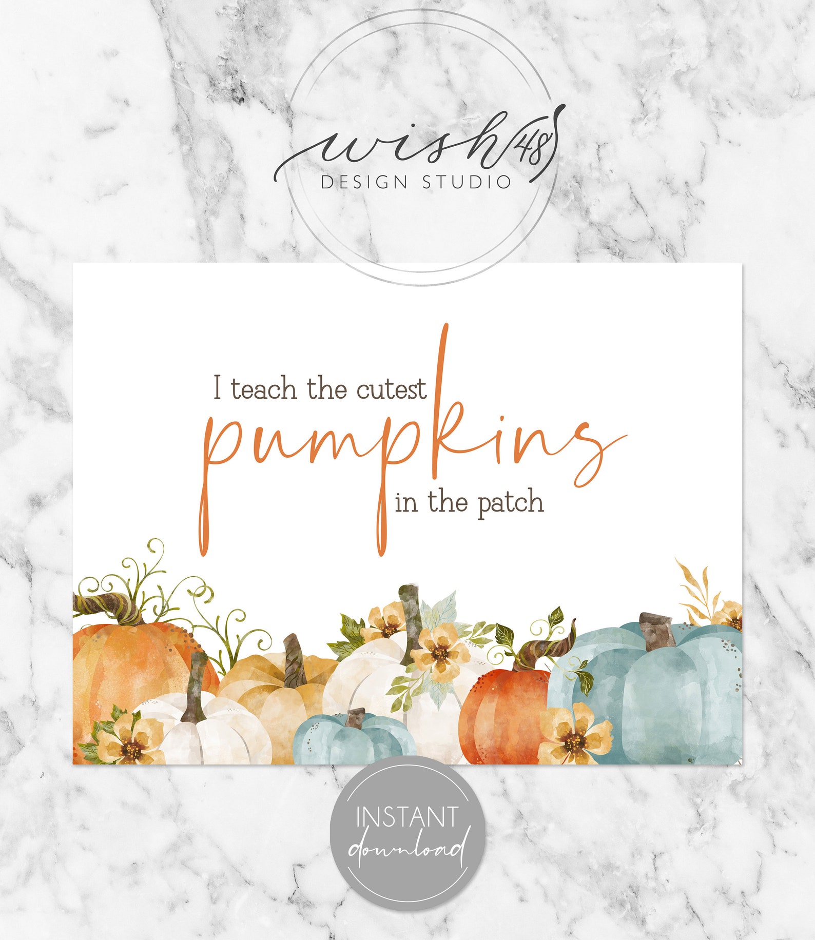 Pumpkin Patch Decor Printable Autumn Home Decor Homeschool - Etsy