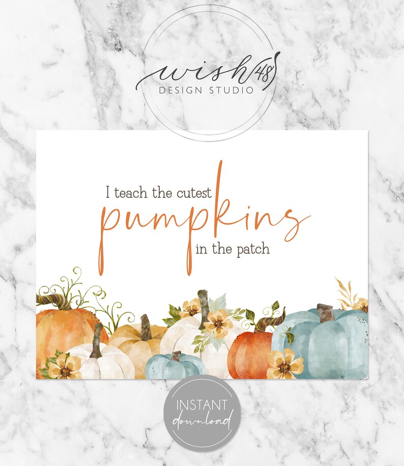 Pumpkin Patch Decor Printable, Autumn Home Decor, Homeschool Artwork ...