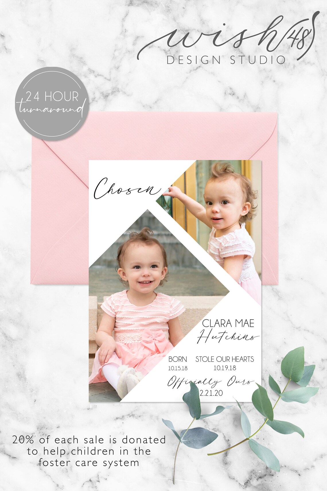 Chosen Adoption Announcement Adoption Party Invitations | Etsy