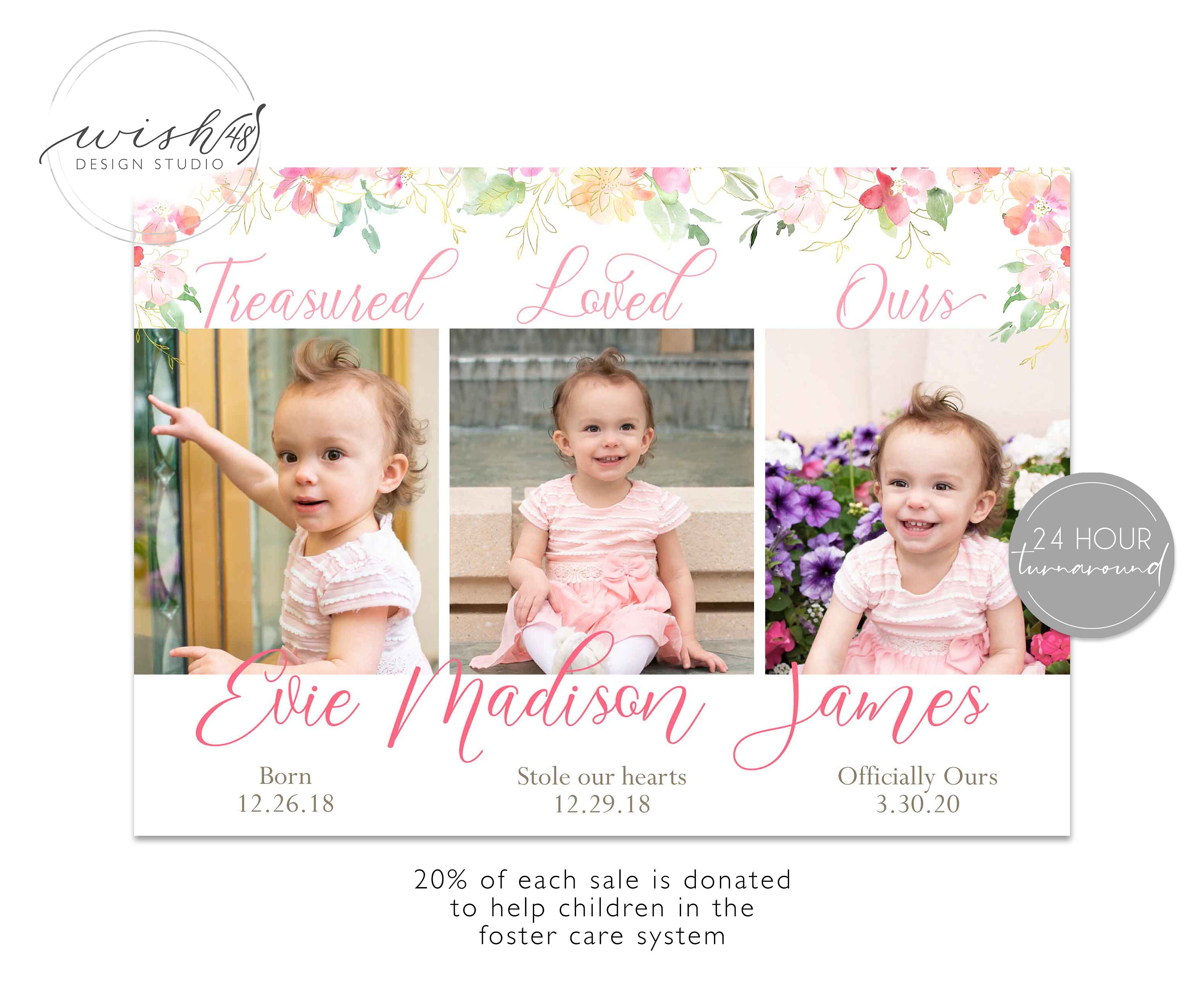 Floral Adoption Announcement Adoption Party Invitations - Etsy