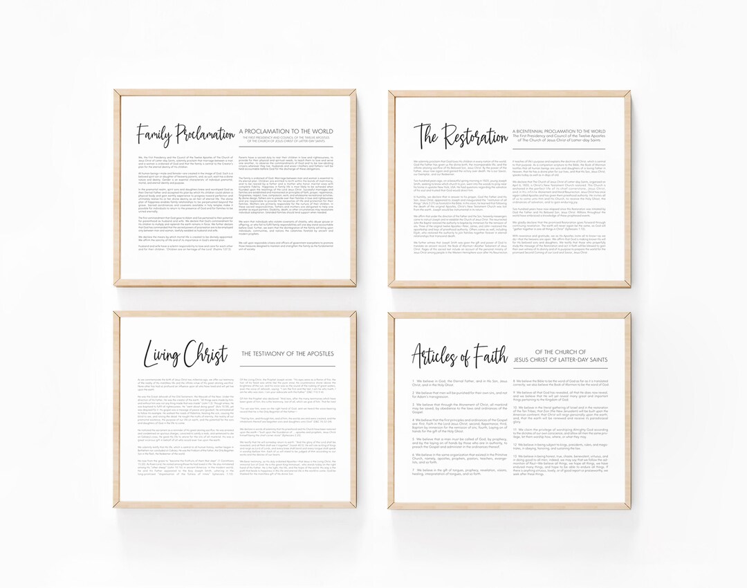LDS Proclamation Bundle, Family Proclamation, Living Christ ...