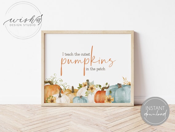 Pumpkin Patch Decor Printable Autumn Home Decor Homeschool | Etsy