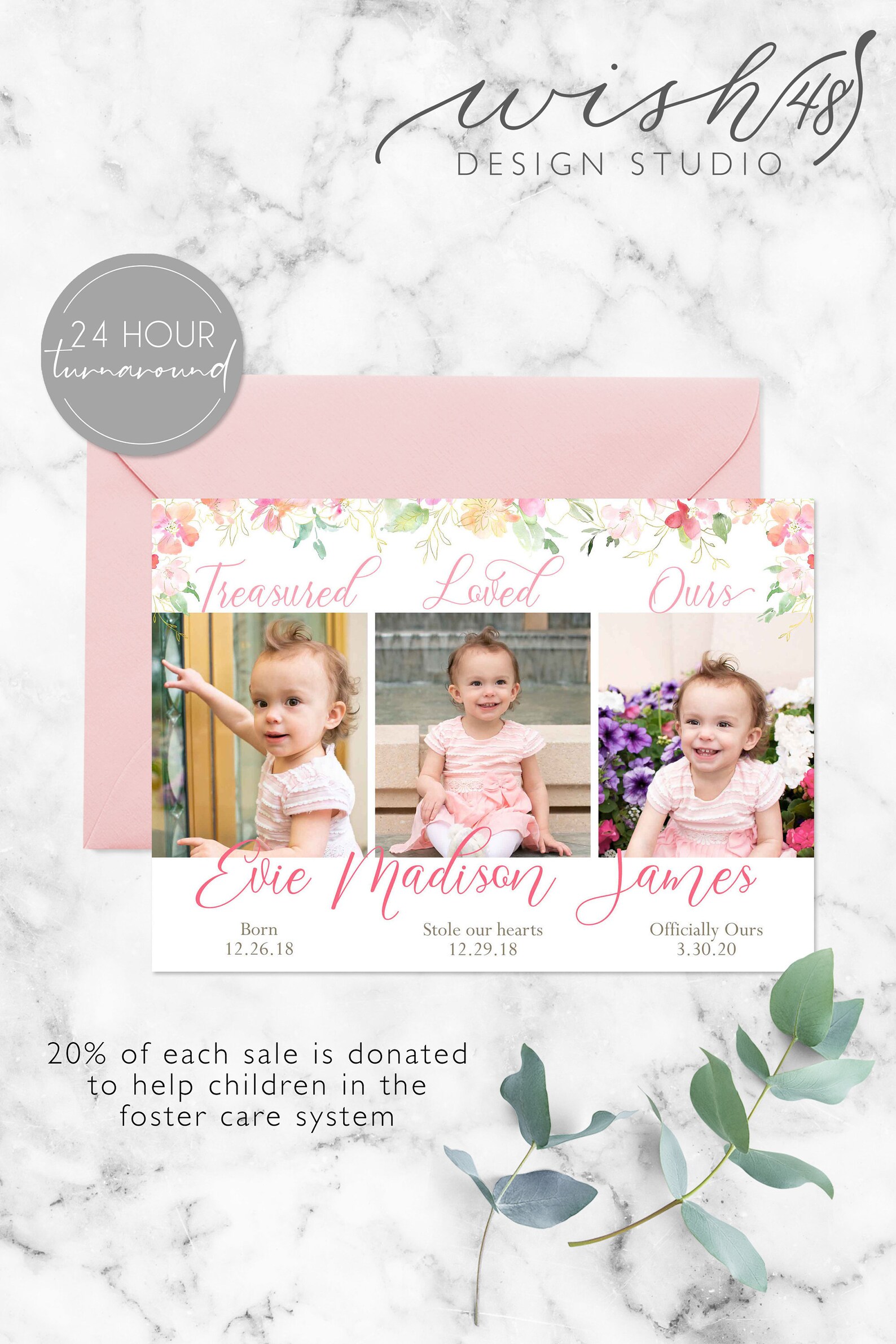 Floral Adoption Announcement Adoption Party Invitations - Etsy