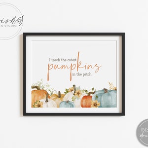 Pumpkin Patch Decor Printable, Autumn Home Decor, Homeschool Artwork ...