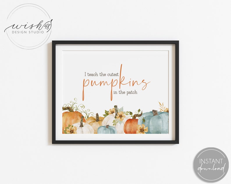 Pumpkin Patch Decor Printable, Autumn Home Decor, Homeschool Artwork ...