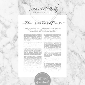 LDS Proclamation Bundle, Family Proclamation, Living Christ ...