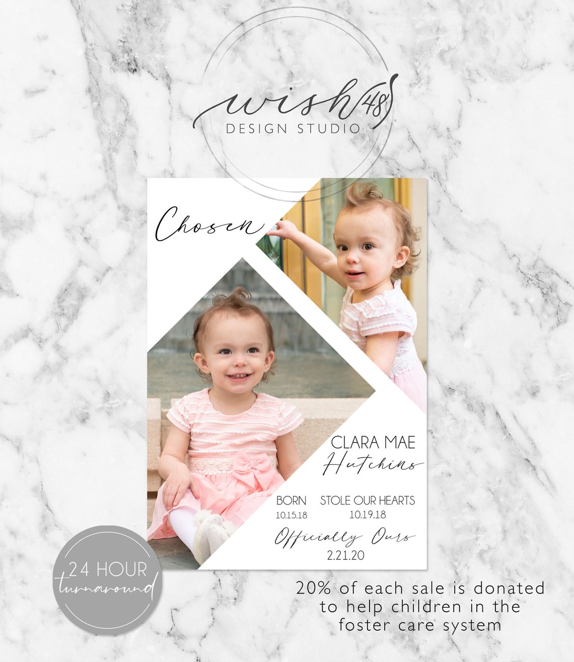 Chosen Adoption Announcement Adoption Party Invitations | Etsy