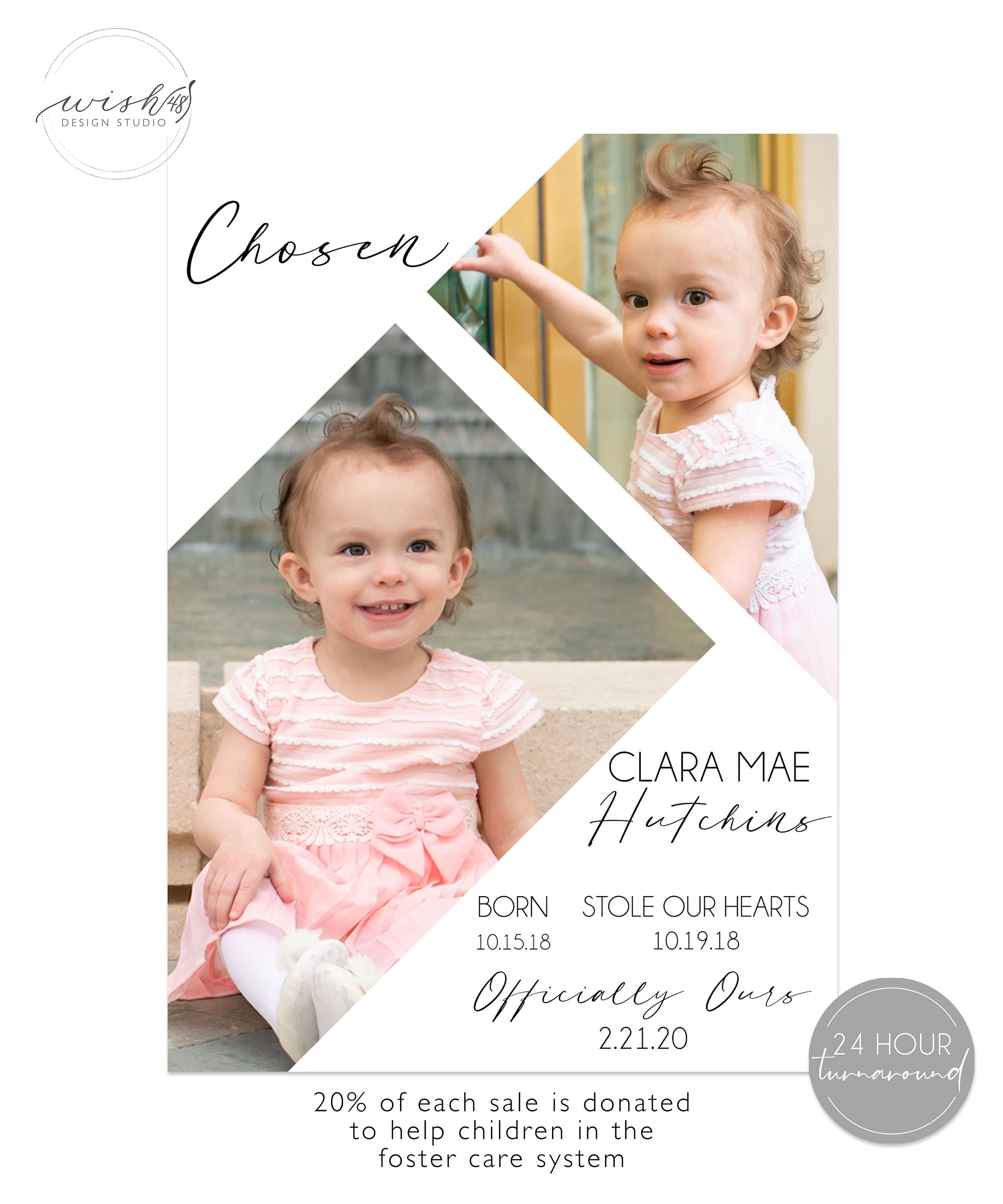 Chosen Adoption Announcement Adoption Party Invitations | Etsy