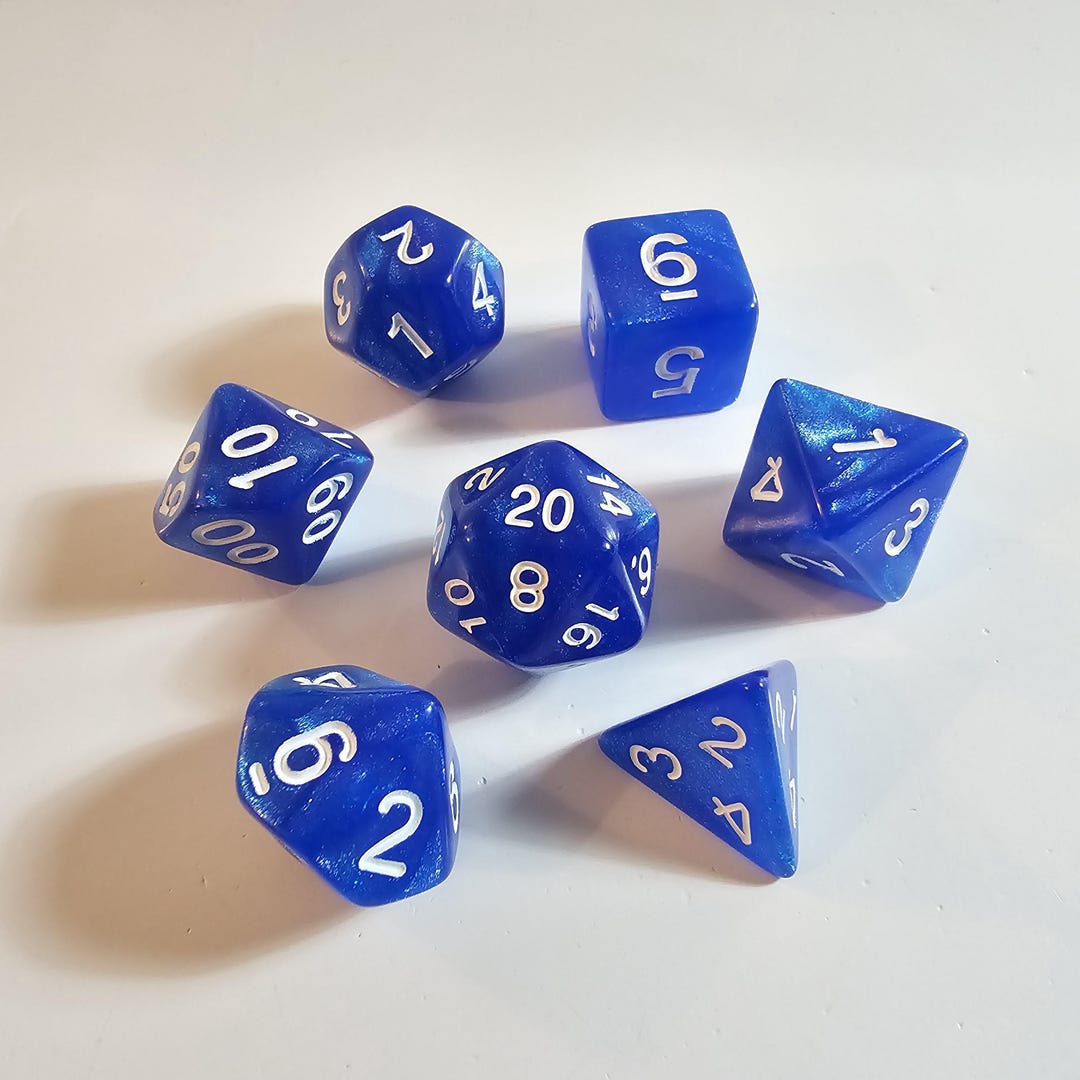 Sapphire Drift Acrylic Dice Set - Etsy