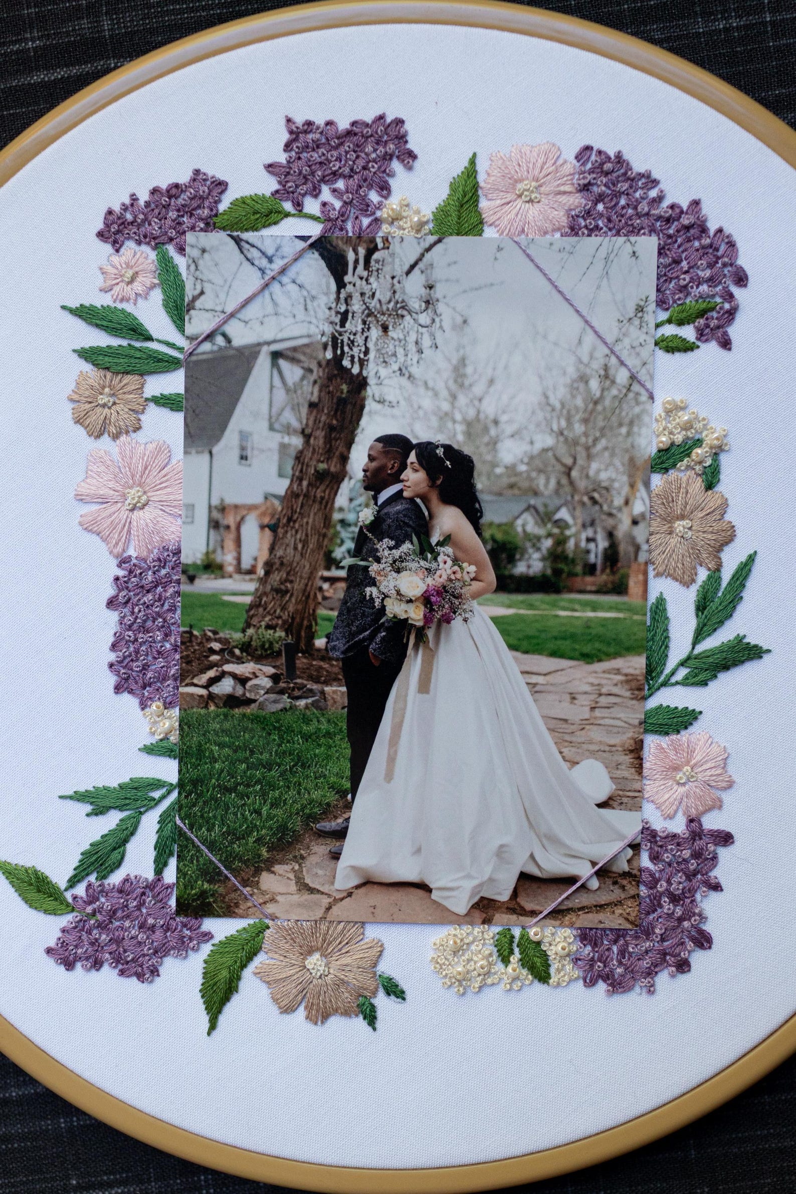 Hand Embroidered Flower Frames Inspired by Your Wedding Florals - Etsy