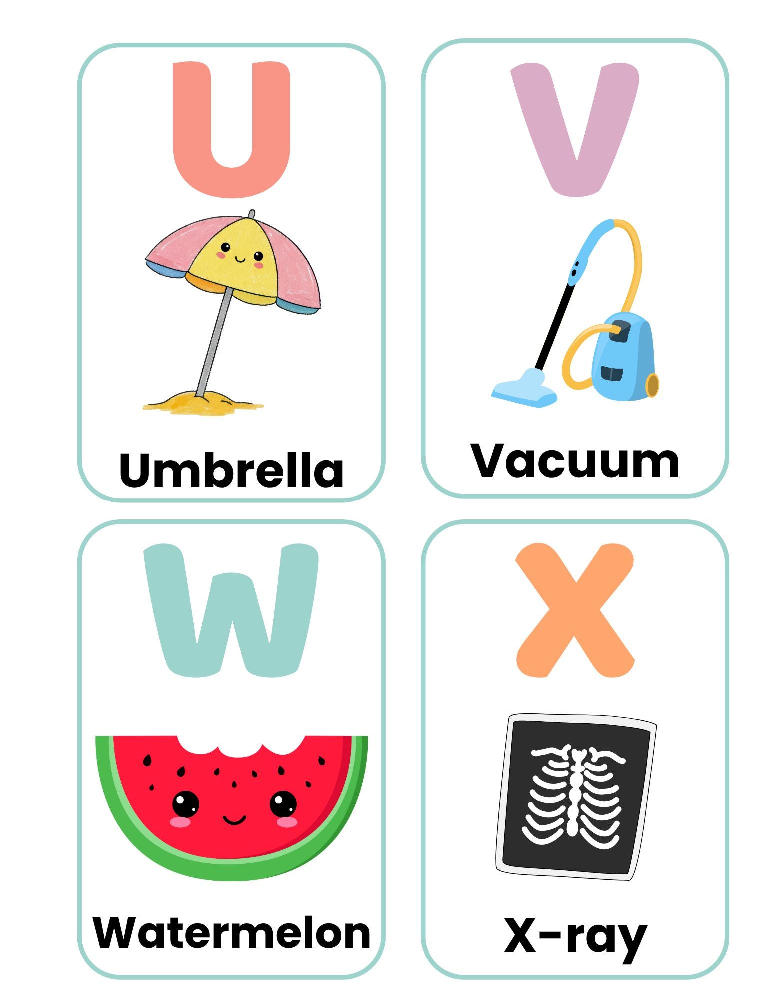 ABC Flashcards for Kids - Printable - Etsy