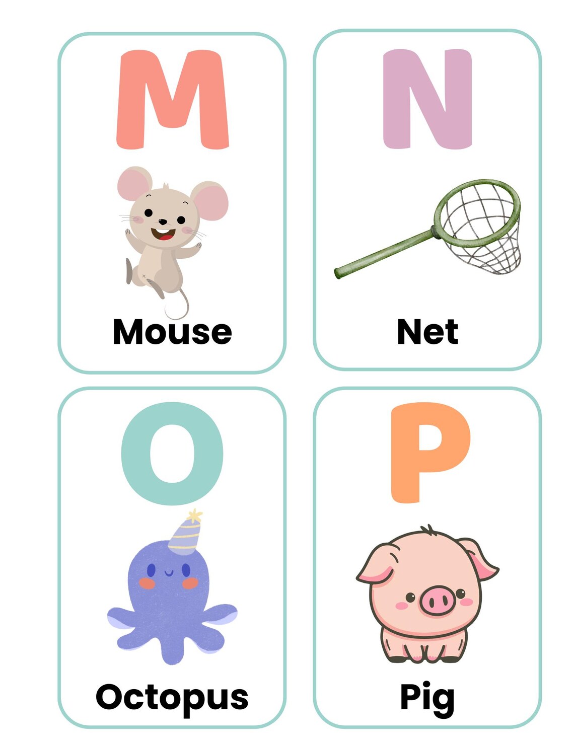 ABC Flashcards for Kids - Printable - Etsy