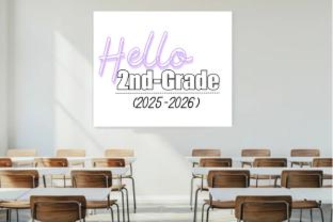 Hello 2nd Grade-minimalist Classroom Welcome Sign, First Day of Grade 2 ...