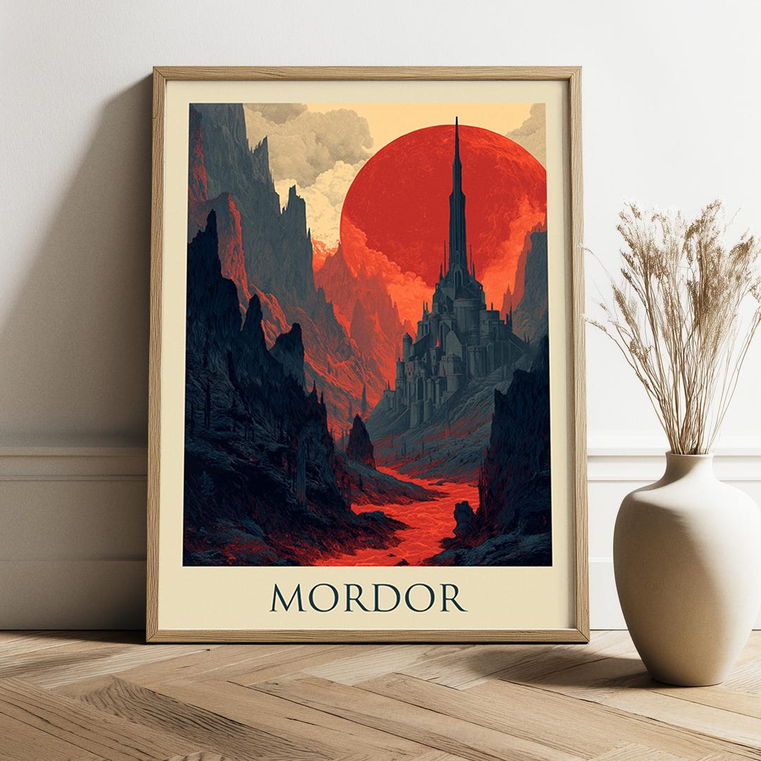Mordor Travel Poster | Lord of the Rings Art Print | Digital Download ...