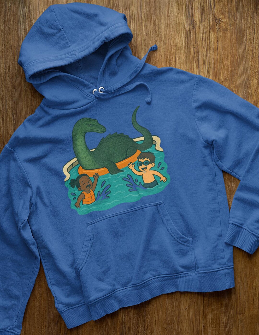 Realistic Loch Ness Monster Pool Party Hoodie - Funny Summer Cryptid ...