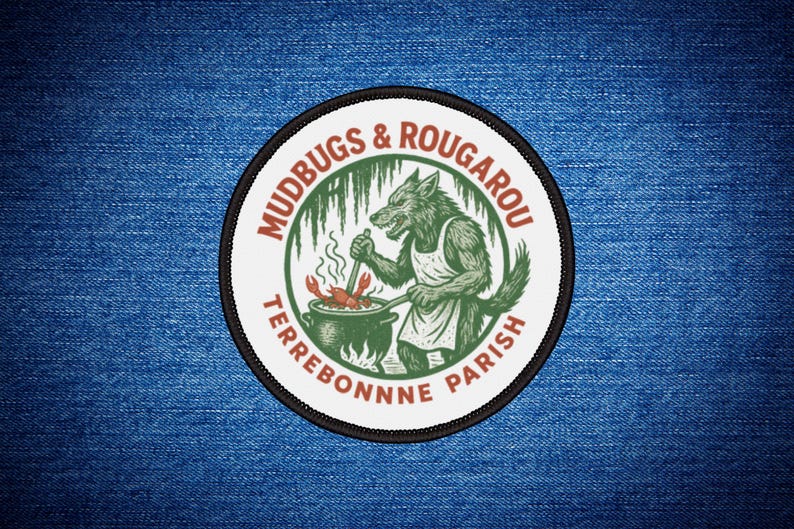 Mudbugs & Rougarou Patch | Cajun Folklore Badge | Louisiana Cryptid ...