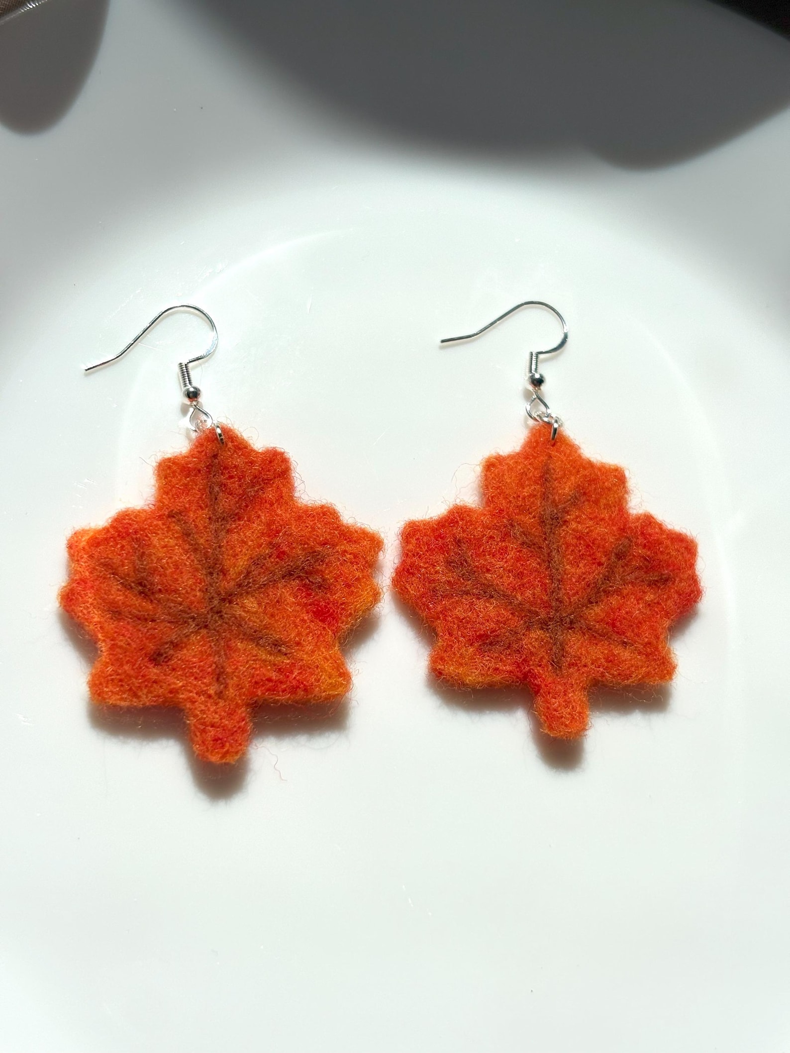 Handmade Wool Felt Canada Maple Leaf Earrings With S925 Silver Hooks ...