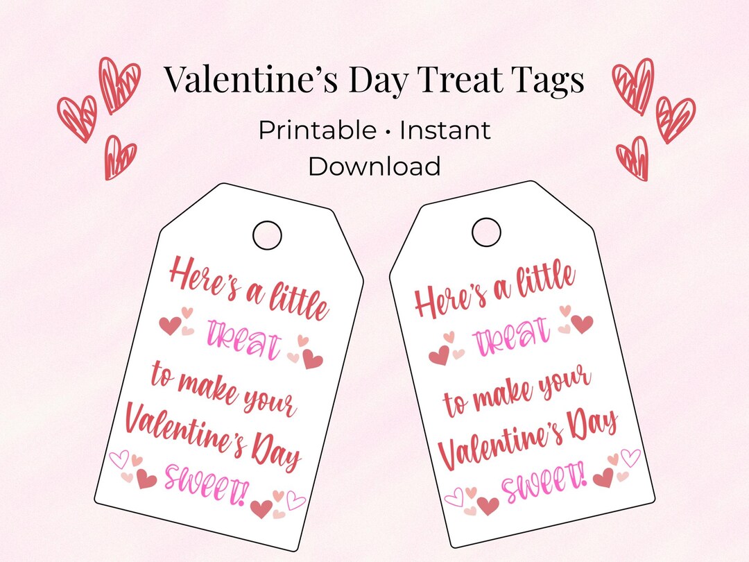 Valentine’s Day Treat Tags Printable | Classroom Valentine Tags | Kids ...