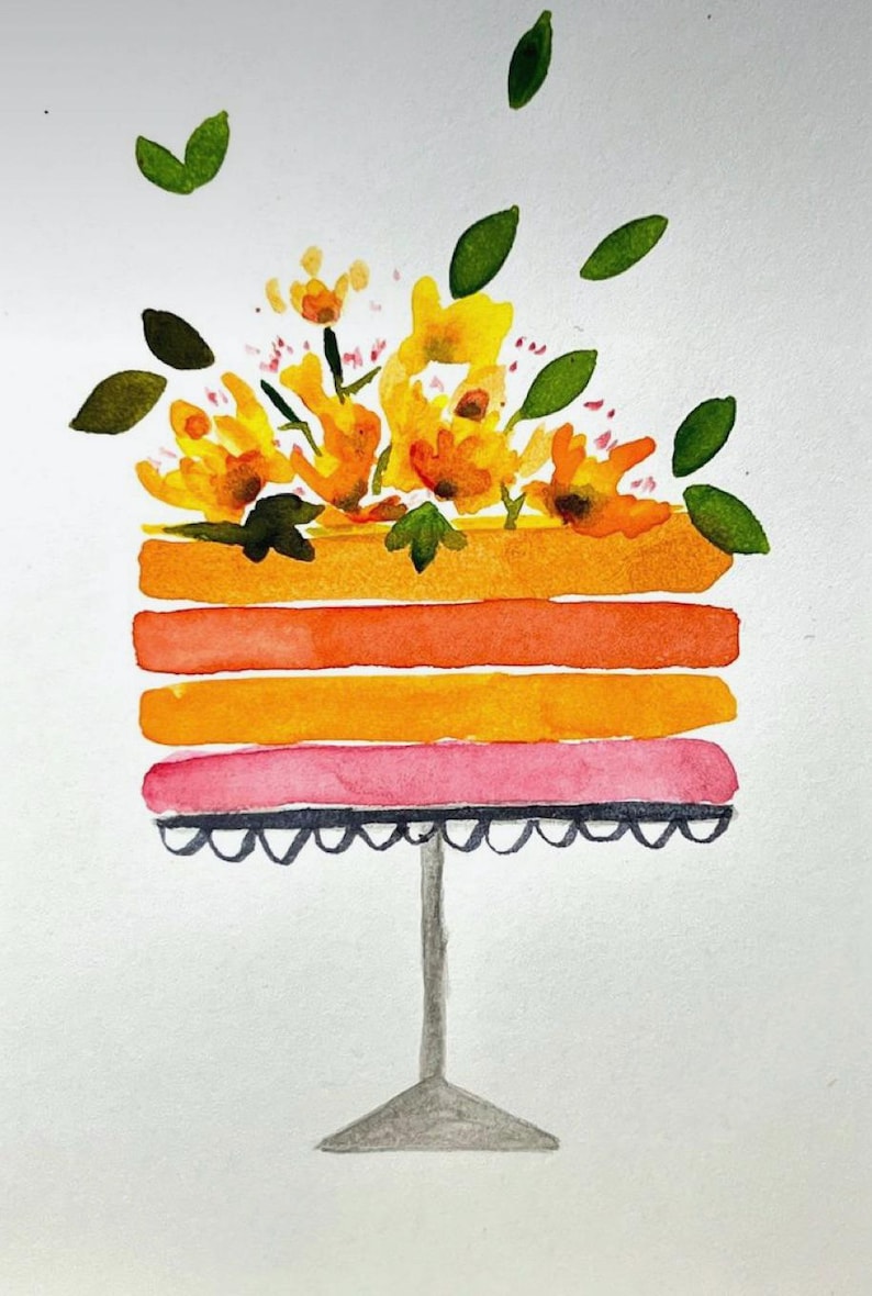 Birthday Cake Blank W/enevelope - Etsy