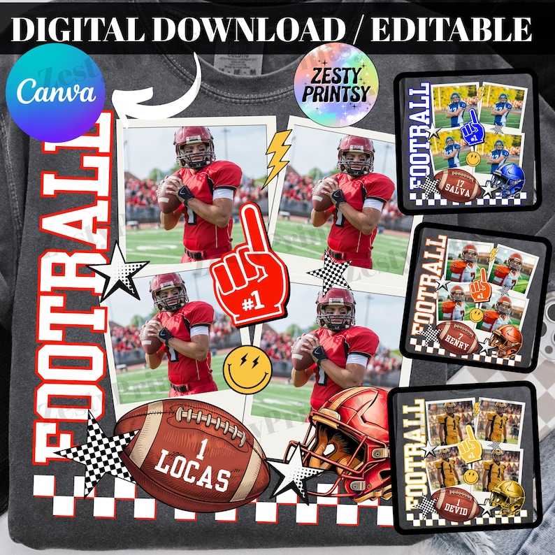 Football Season PNG Bundle, Custom Football Photo Designs, Football ...