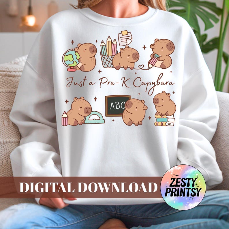 Capybara Back to School PNG Bundle | Pre-k to 5th Grade First Day ...