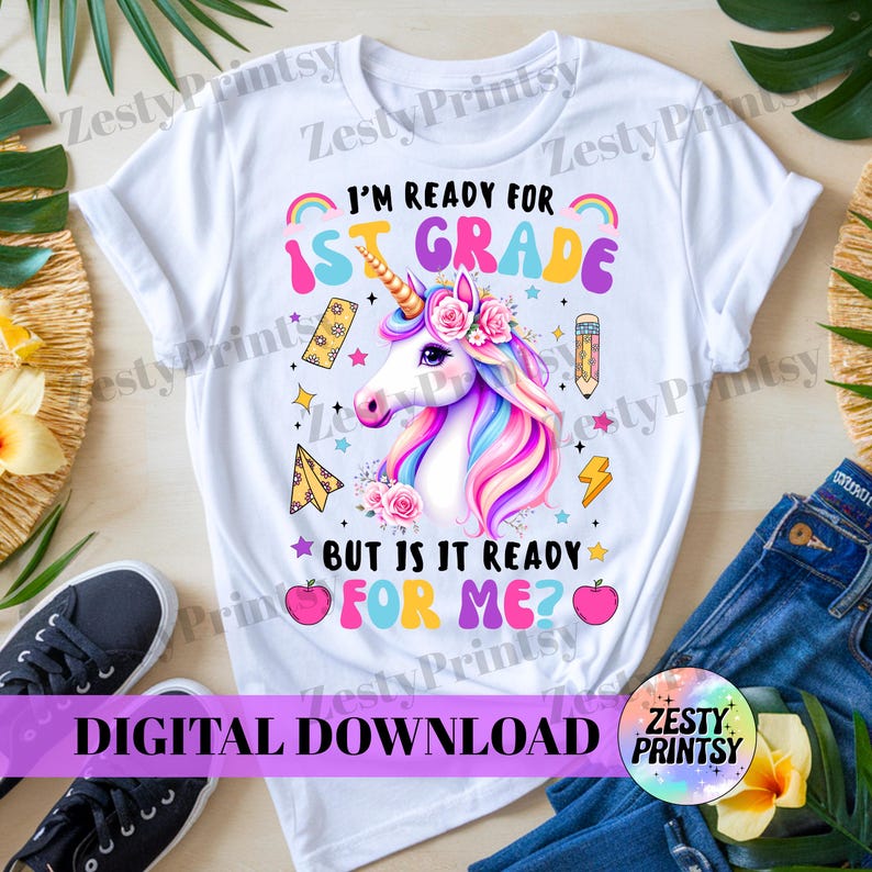 Back to School Unicorn PNG Bundle | 1st to 5th Grade Pastel Designs ...