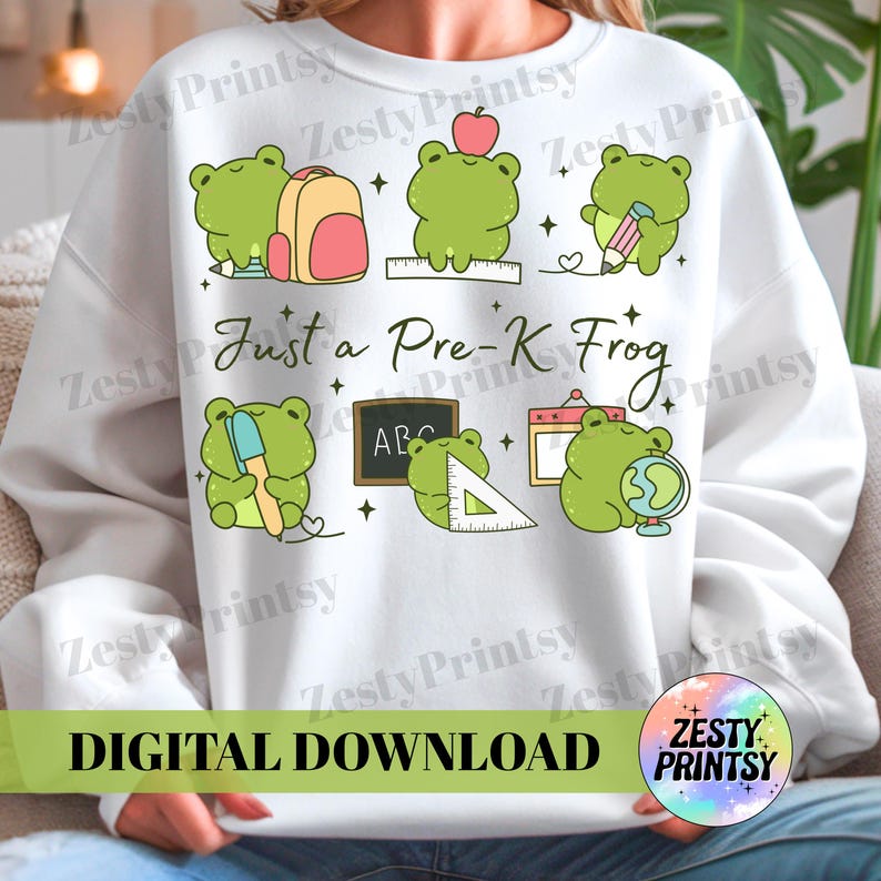 Cute Frog Back to School PNG Bundle | Pre-k to 5th Grade Student ...