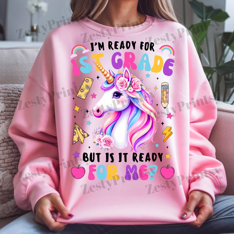 Back to School Unicorn PNG Bundle | 1st to 5th Grade Pastel Designs ...