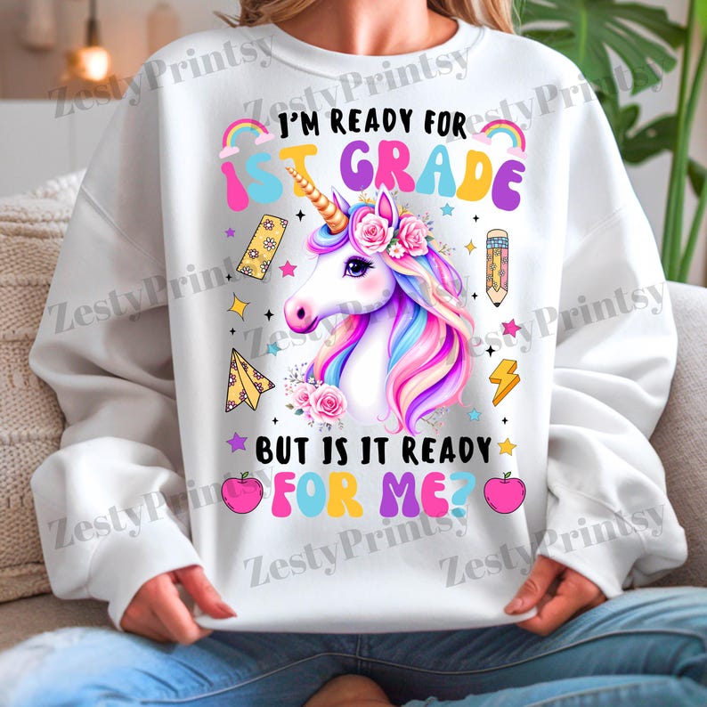 Back to School Unicorn PNG Bundle | 1st to 5th Grade Pastel Designs ...