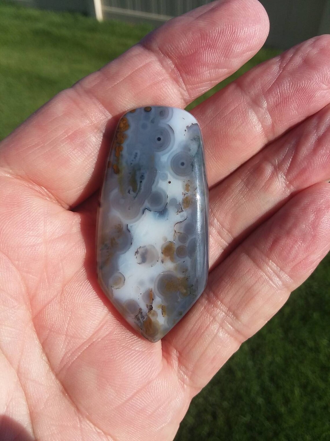 Rare Blue Translucent Ocean Jasper Cabochon Rare Blue Agate One of the ...