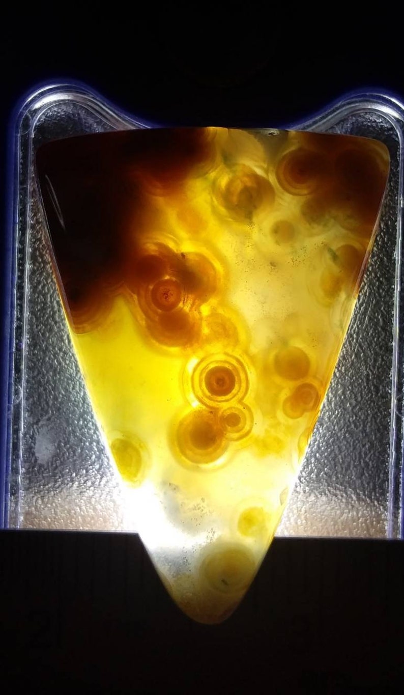 Translucent Ocean Jasper Cabochon ( Rare Multi Ringed Floating Orbs ...