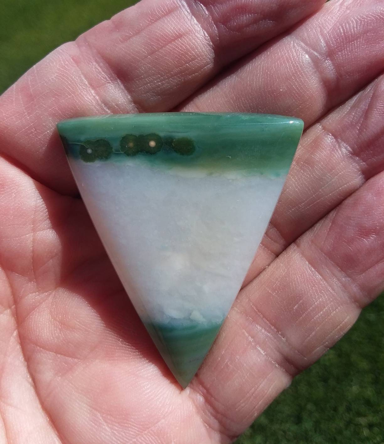 Rare Blue Green Translucent Ocean Jasper Cabochon ( Marovato ) One of ...