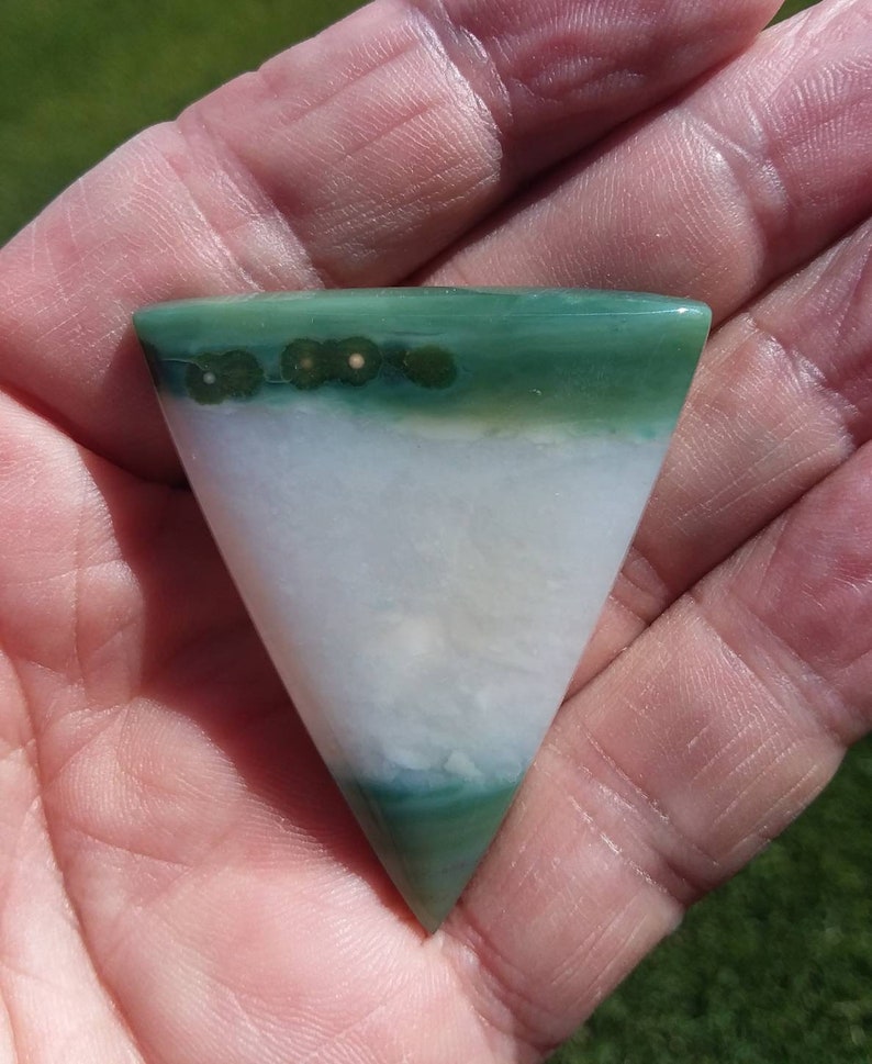 Rare Blue Green Translucent Ocean Jasper Cabochon Marovato One of the ...