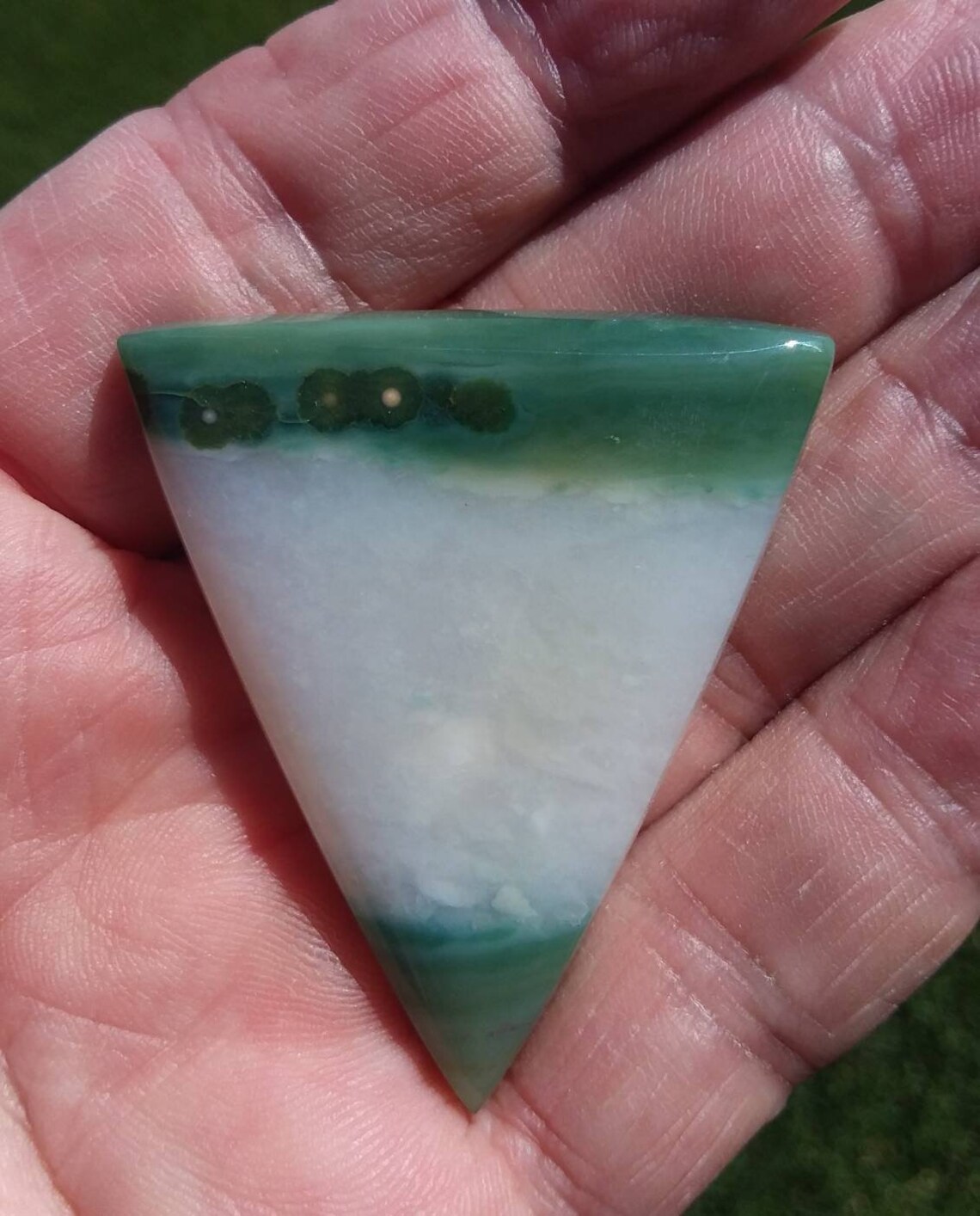 Rare Blue Green Translucent Ocean Jasper Cabochon Marovato One of the ...