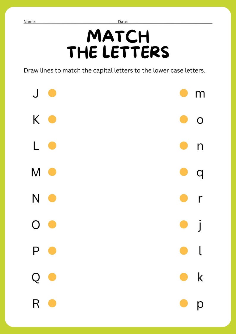 Printable Alphabet Matching Book for Kids – Uppercase to Lowercase ...
