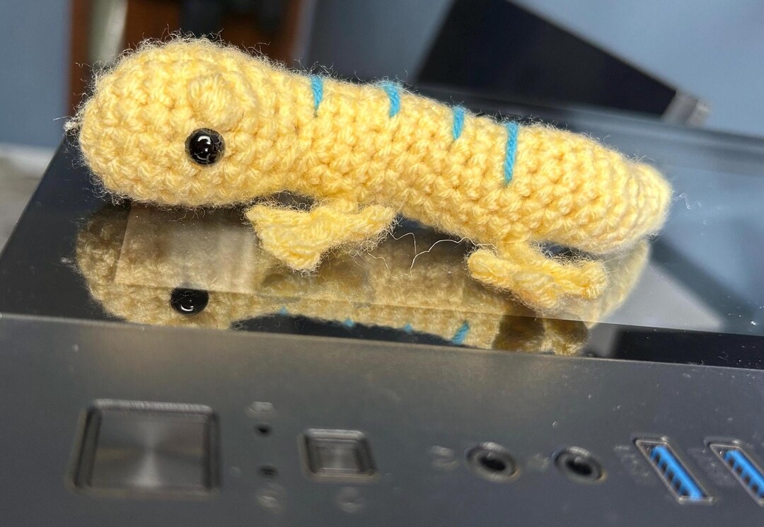 Leopard Gecko Desk Pet -crochet Lizard Pocket Plush, PC Companion ...