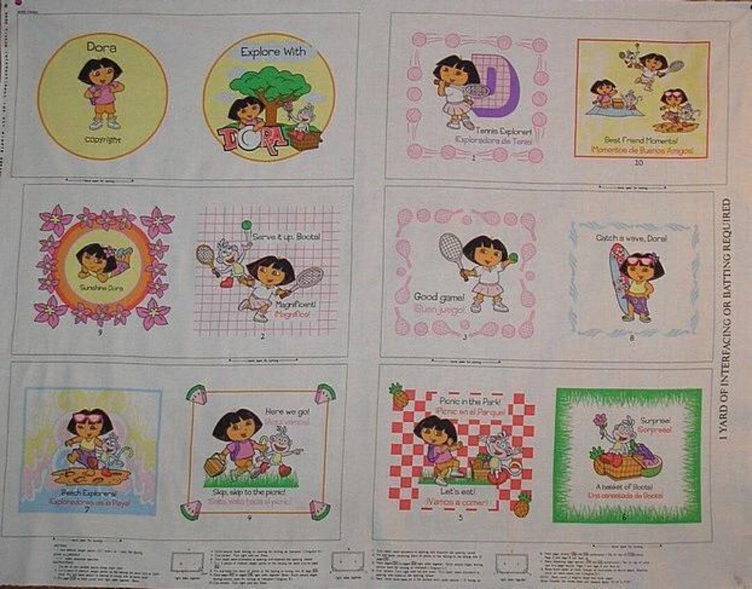 VINTAGE Dora Book Panel - BTY: 35" X 44" - Etsy