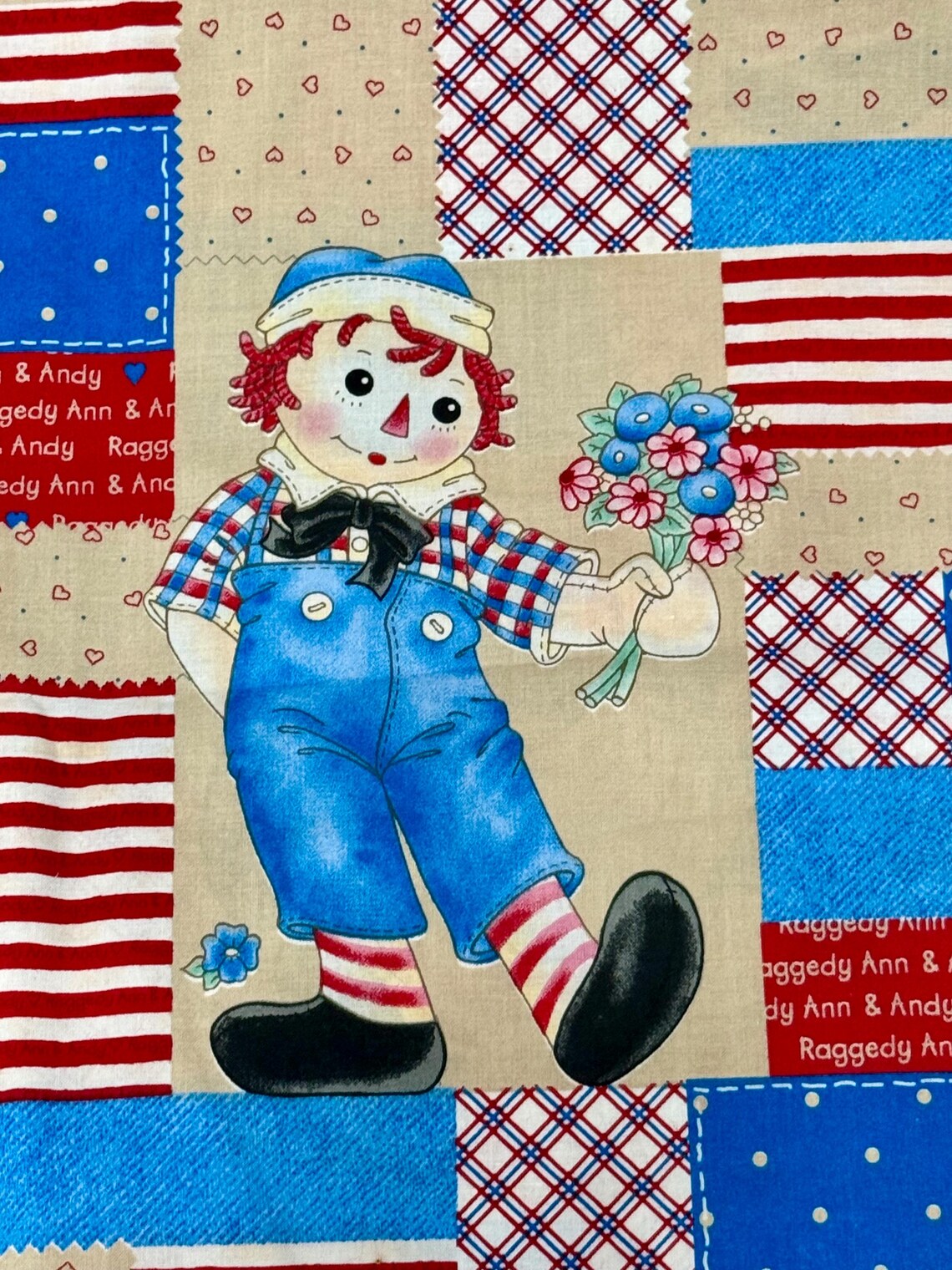 VINTAGE 1998 Raggedy Ann and Andy Friends Patch - BTY: 36” X 44” - Etsy