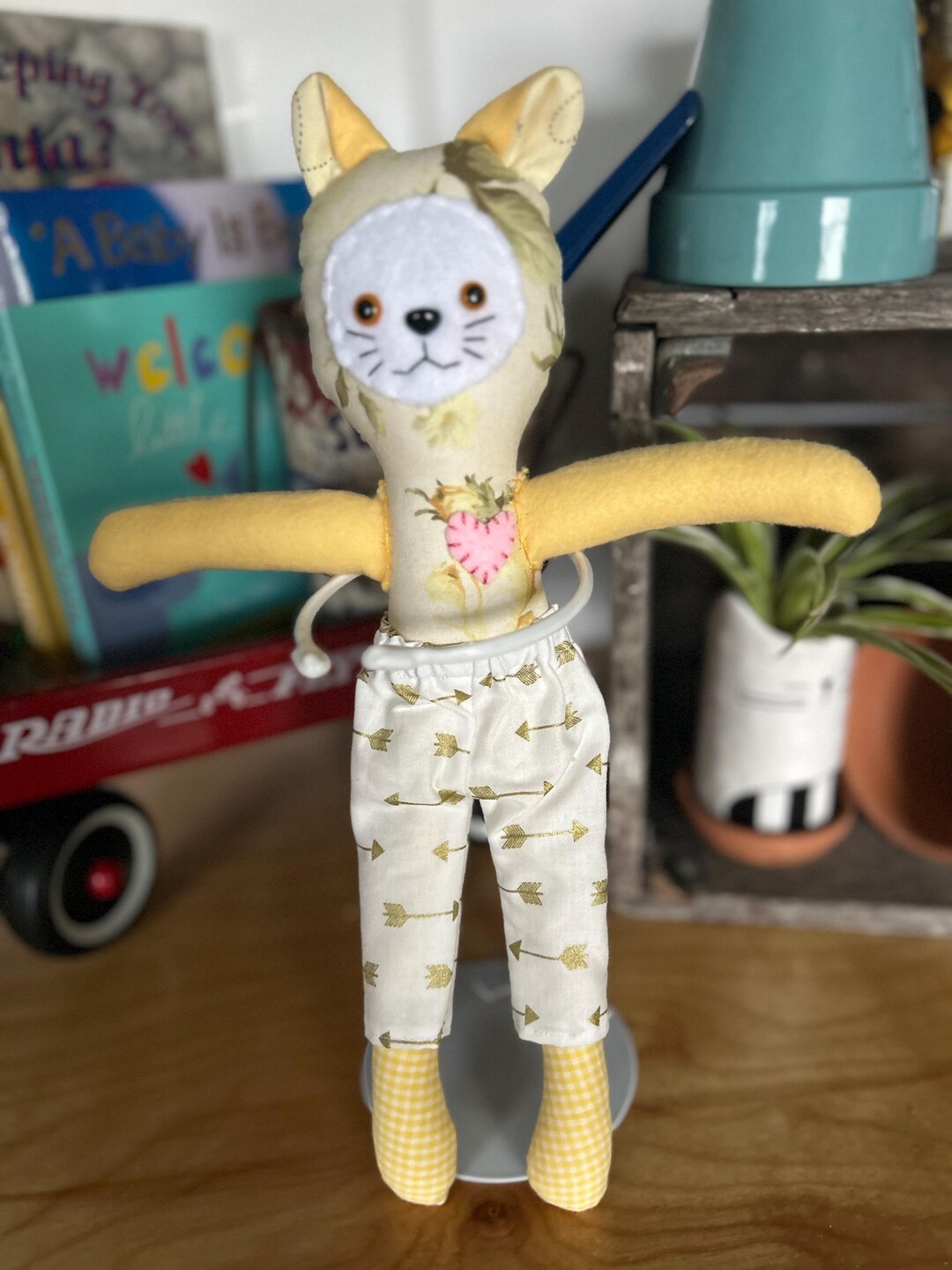 Cat || Primitive Stuffed Cat || Kitty || Yellow Cat || Kitten - Etsy