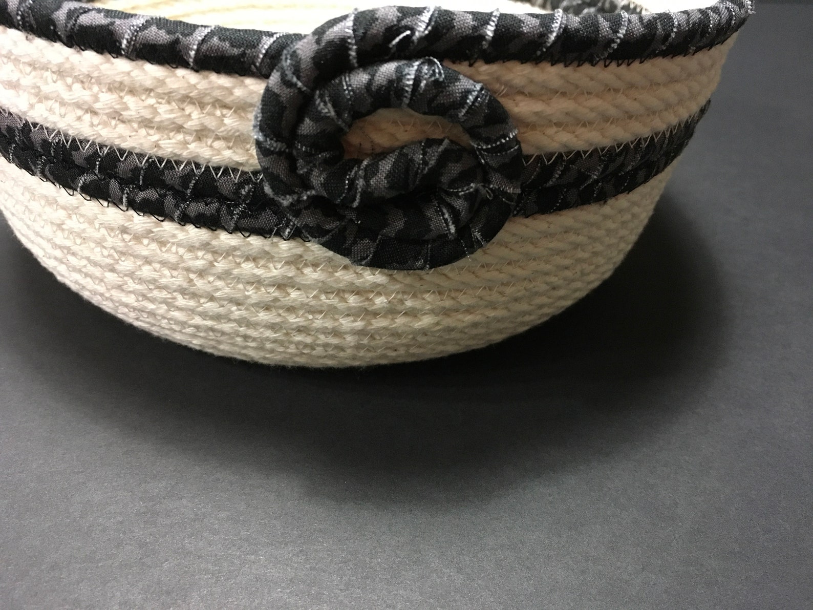 Halloween Coiled Rope Bowl Black Bat Rope Basket Decorative | Etsy