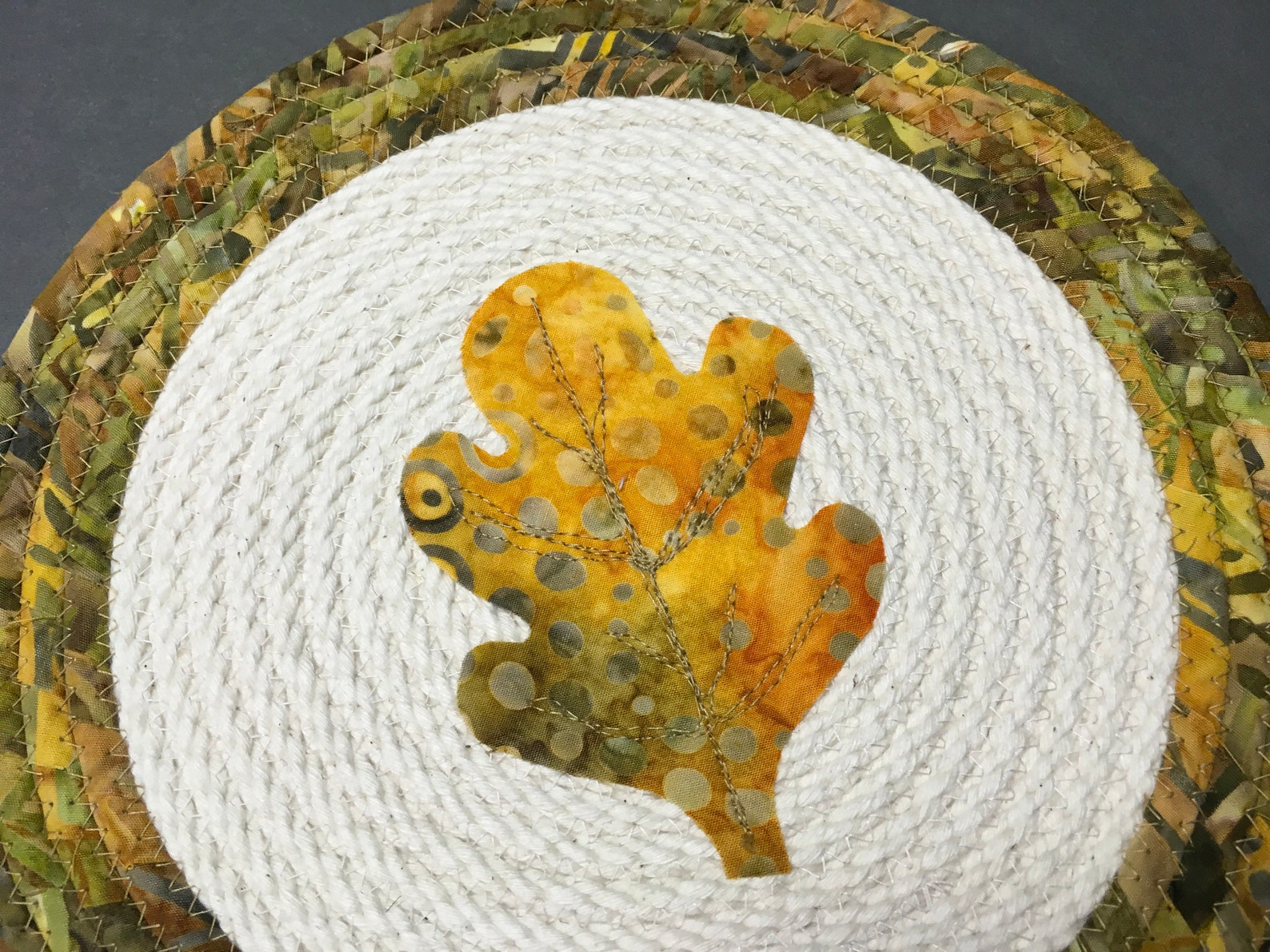 Autumn Leaf Trivet Batik Coiled Rope Trivet Coiled Rope - Etsy