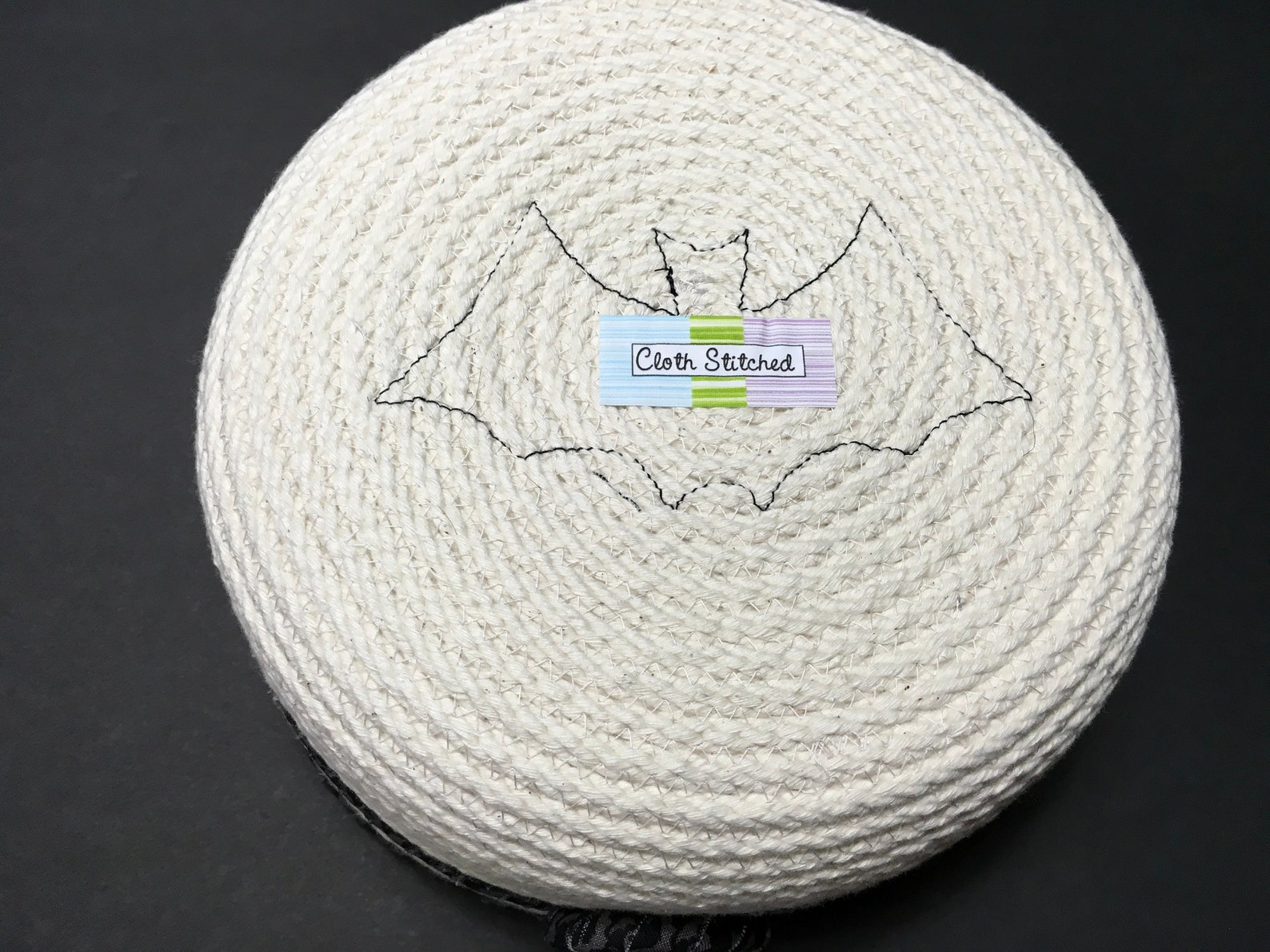 Halloween Coiled Rope Bowl Black Bat Rope Basket Decorative | Etsy